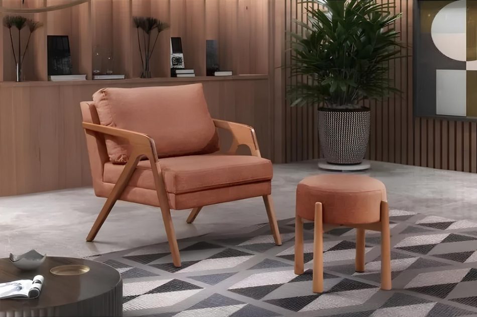 Poltrona Terracota para Decoração - Casa Pré-Fabricada